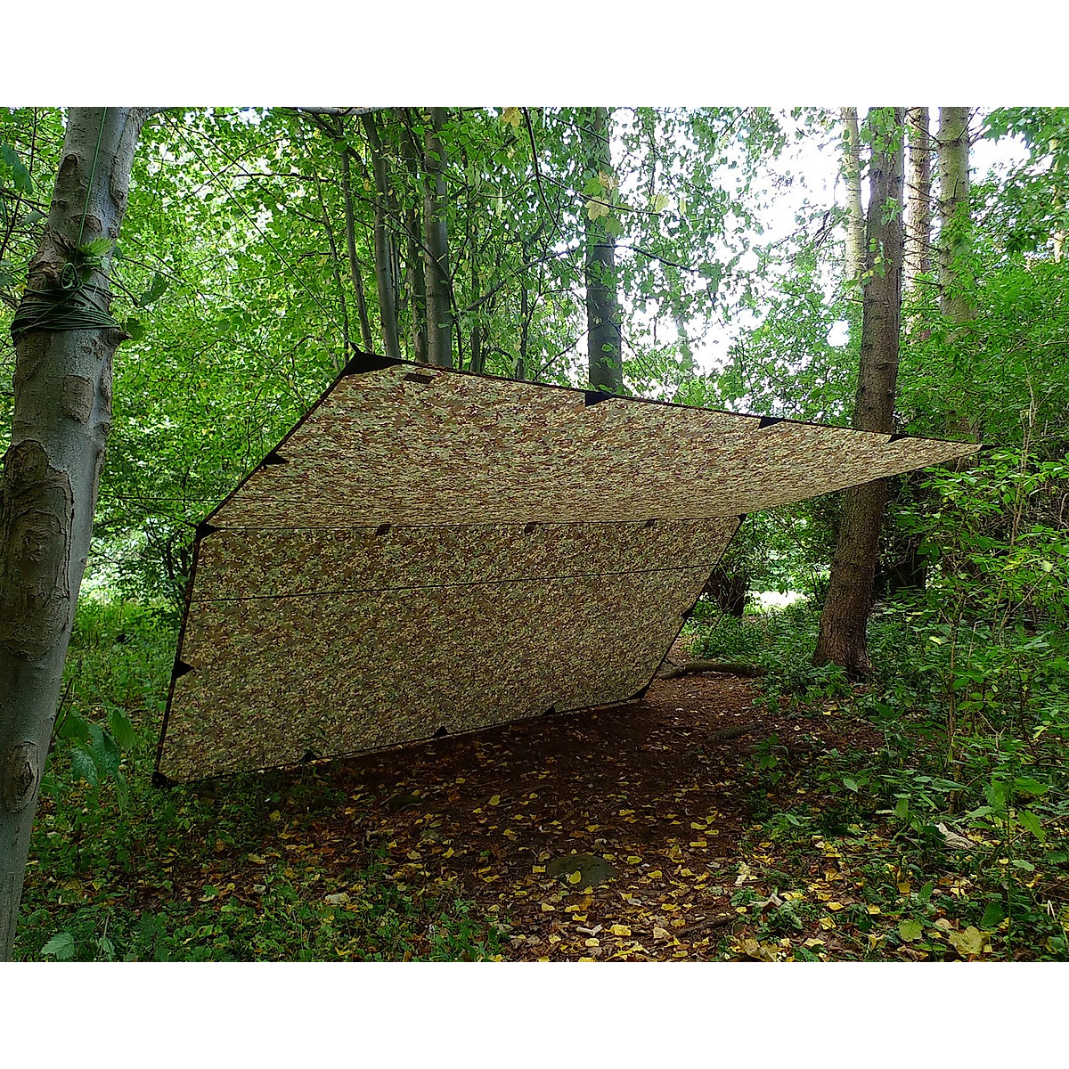 DD Hammocks Tarp 4x4 - MC (13ft x13ft**) - 100% Waterproof - Lightweight & Multifunctional Rainfly Square Camo Tarp Tent Group Shelter for Camping Bushcraft & Scouts