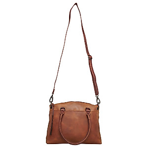 Lady Conceal Concealed Carry Whitely Leather Satchel (Cognac)