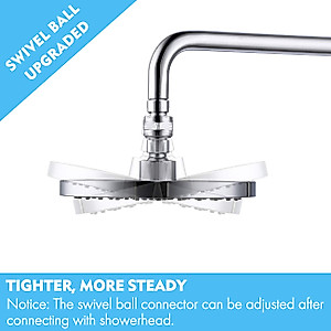 KES Shower Connector Ball Joint Shower Head Swivel Ball Adapter Brass Adjustable Shower Arm Extension Universal Component Polish Chrome, PSB101-CH