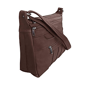 Brown Leather Concealed Carry Handbag Roma 7082