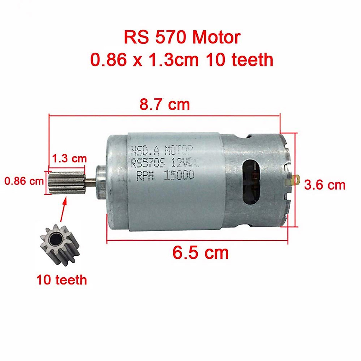 JIARUIXIN Universal 570 15000RPM Electric Motor RS570 12V High Power Motor Drive Engine Accessory for RC Car Children Ride on Toys Replacement Parts