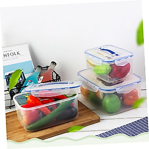 DECHOUS Refrigerator Rectangular Food Boxes Box Food Container with Lid Food Container Wit Hhandle With Cover Set Portable Container
