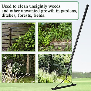 DACK 43" Weed Grass Cutter with Double-Edged Serrated Sharp Steel Blade, Manual Weed Whacker Grass Whip Cutting Hand Tool, Handheld Weed Wacker for Overgrown Weeds in Yard, Field and Ditches