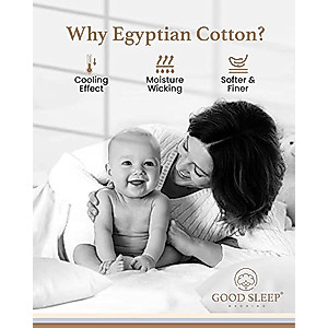 1000 Thread Count 100% Egyptian Cotton Pillow Cases, White Standard Pillowcase Set of 4 Long-Staple 100% Cotton Pillow Case for Sleeping Soft & Silky Sateen Weave Bed Pillow Cover Hotel Pillowcases