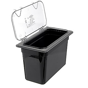 Carlisle FoodService Products Storplus Food Pan, Food Storage Container with Spoonable Corners for Catering, Buffets, Restaurants, Polycarbonate (Pc), 1/3 Size 8 Inches Deep, Black