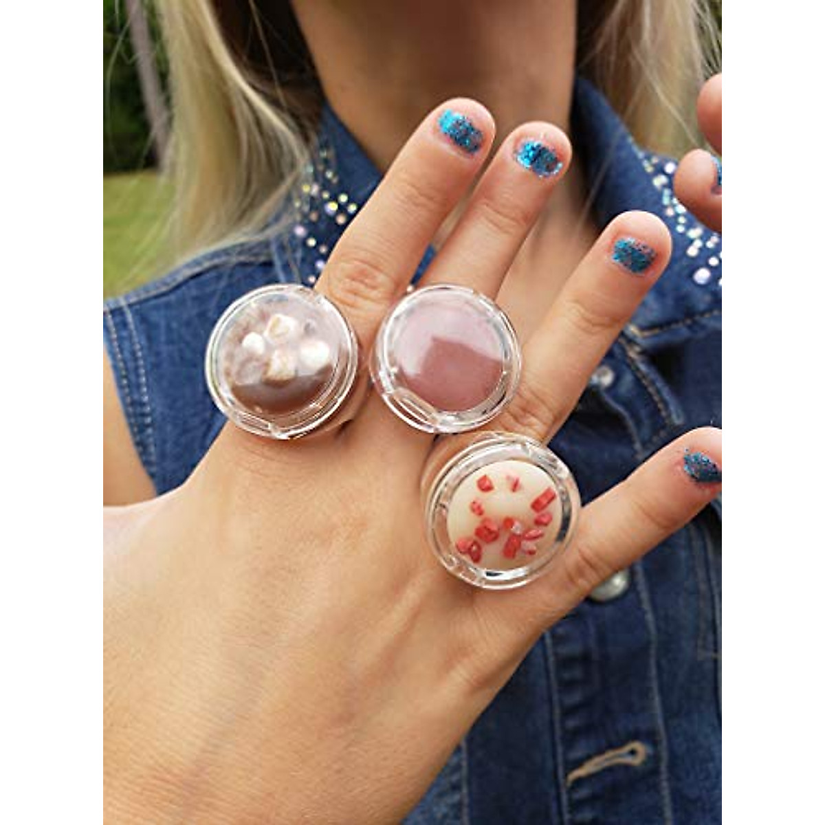 Lip Balm 3 Fun Pack In A Clear Ornament, Cosmetic Acessories For Girls, Great Stocking Stuffer, Hot Cocoa, Gingerbread, and Vanilla Candy Cane