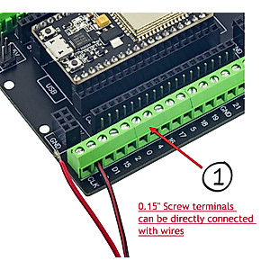 whiteeeen for ESP32 Super Breakout Board 3.81mm / 0.15" Terminal GPIO Expansion Board 3 Types Outputs for ESP32-DevKitC ESP-WROOM-32 Block PCB