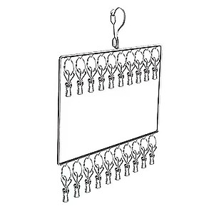 TOPINCN Socks Drying Rack, Cloth Drying Rack Stainless Steel Windproof Hooks for Clothes Drying (20 Clips)