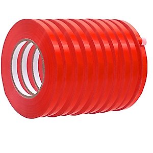 WOD BSTC24PVC Red Produce Poly Bag Sealing Tape, 3/8 inch x 180 yds. (Pack of 10) for Packaging and Sealing of Meat, Gifts, or Ice Bags