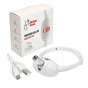 Laser Cat Toy Collar – 2 Adjustable Modes – 15 Minute Standby Shut Off – Rechargeable Micro-USB – Fits Cats and Kittens 200mm to 310mm Neck by Redeye Goods (LM2201)