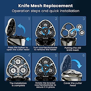 Phisco 203D-6A Replacement Shaver Heads (3-Pack) - ValueDuo Upgrade for RMS8112 Series | Waterproof Universal Fit Electric Razor Heads | Enhance Your Grooming Routine