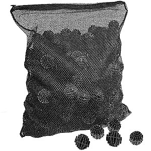 Aquatic Experts Bio Balls Filter Media Bulk - 1.5 Inch Bio Balls for Pond Filter, Bio Balls Large for Pond Filter Media for Outdoor Ponds, Bio Balls for Aquarium Filter (300 Count with Mesh Bag)