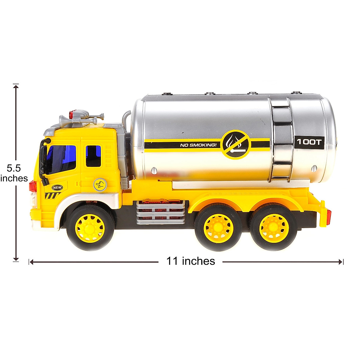 PowerTRC Push & Go Friction Powered Oil Truck Toy with Light and Sound | Realistic Play Oil Tanker Truck Toy Gift for Boys and Girls
