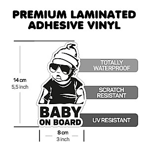 Y2K Baby on Board Sticker for Car (2 PCS),Baby Safety Car Signs, Baby on Board Decals for Cars, Funny Carlos from The Hangover Sticker for Mailbox Windows 5.5x3 inch 2 PCS Boy and Girl