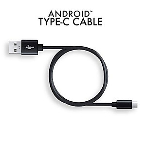 iHip 9ft PVC Black Cable Type-C Rubber Finish Bend Test Certified - Android Charger Cable for Android Samsung Galaxy S9 S10 S8 Plus Note10 9 8, Moto Z, Google Pixel, LG