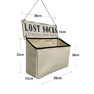 Laundry Room Wall Décor Accessories Canvas Bag Basket Lost socks Funny Wood Sign Organization