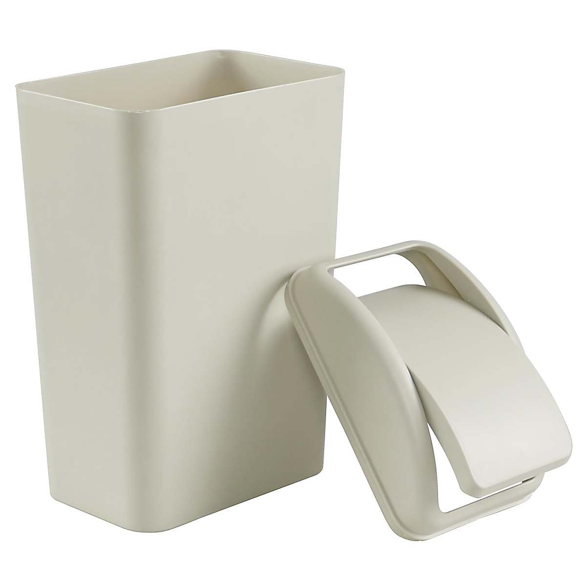 Saedy Small Swing Lid Trash Can, 14 L Slim Garbage Bin