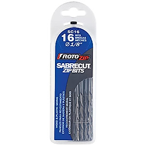 RotoZip SC16 1/8 Inch Sab Recut Zip Bit For Wood and Plastic, 16 Pack