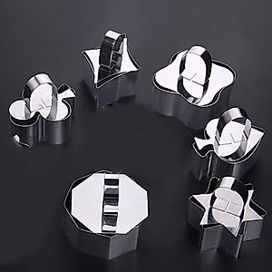 Luxshiny Cake Molds Small Heart Cake Mini Cookie Cutters Cake Pusher Round Cutter Molds for Baking Cookie for Kids Pastry Ring Pancake Mold Baking Cutter Baking Tools Mousse