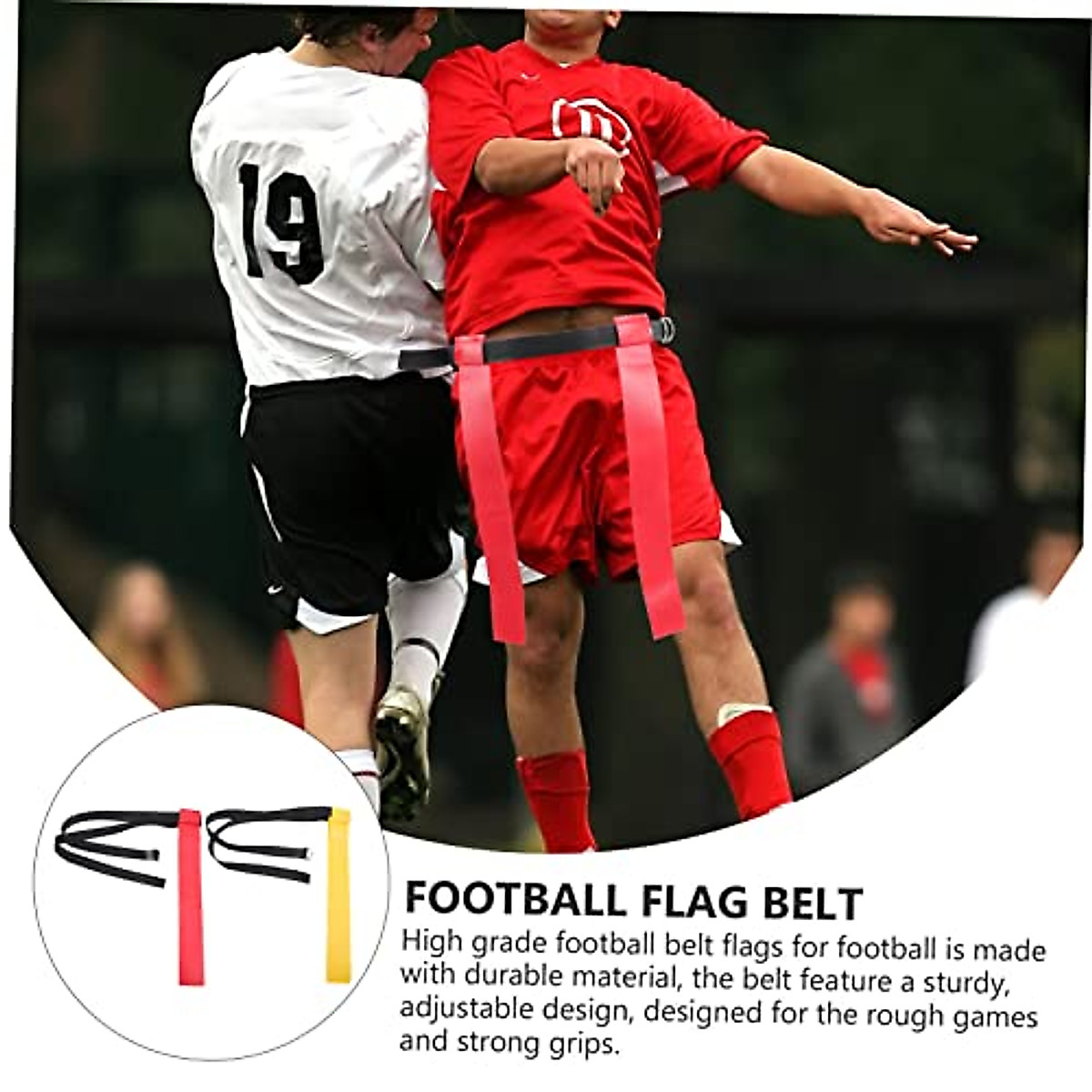 Unomor 2pcs Set Football Streamer Flag Football Flags Kids Backyard Game Flag Football Kit Mens Stuff Womens Athletic Sets Kids Soccer Rugby Waist Belt Flags for Flag Soccer Rugby Belt