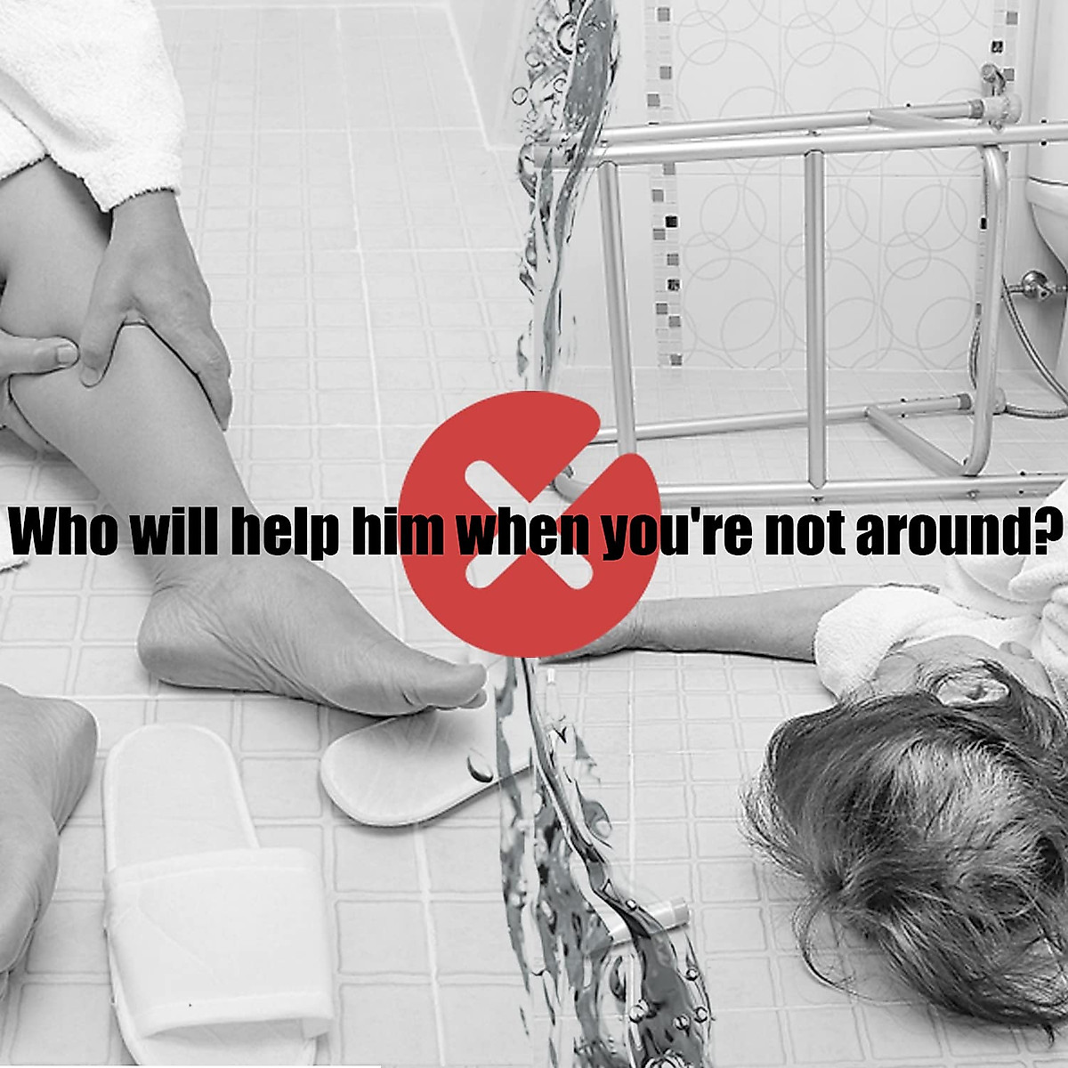 LORESJOY Shower Handle 19 inch Grab Bars for Bathtubs and Showers, Support Handicap Elderly Suction Grab Bars Balance Assist, Bath Handles with Indicators, Grip Non Safety Hand Rail for Injury,Senior