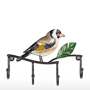 Explopur Bird Wall Hook Decorative Iron Wall Hanger Wall Mounted Coat Key Hat Hook Vintage Design Hanger with 4 Hooks