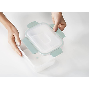 Joseph Joseph Nest Lock, 5 Piece Plastic Food Storage Container set with lids, Leak Proof, Airtight, Space Saving, Kitchen Storage - Sage Green