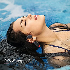FOLEY Bone Conduction Headphones, IPX8 Waterproof Underwater Headphones for Swimming Wireless Bluetooth 5.3 Build-in 32GB Memory and Microphone MP3 Player Open Ear Headsets for Diving/Cycling/Running