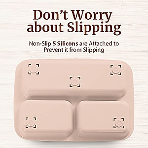 NESTIQUE Silicone Plates for Baby & Toddlers | Kids Plates & Toddler Silicone Plates | Toddler Snack Tray Divided Plate | Kids Food Tray & Divided Plates | Divided Plates For Kids - Pink