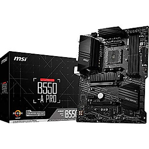 MSI B550-A PRO ProSeries Motherboard (AMD AM4, DDR4, PCIe 4.0, SATA 6Gb/s, M.2, USB 3.2 Gen 2, HDMI/DP, ATX)