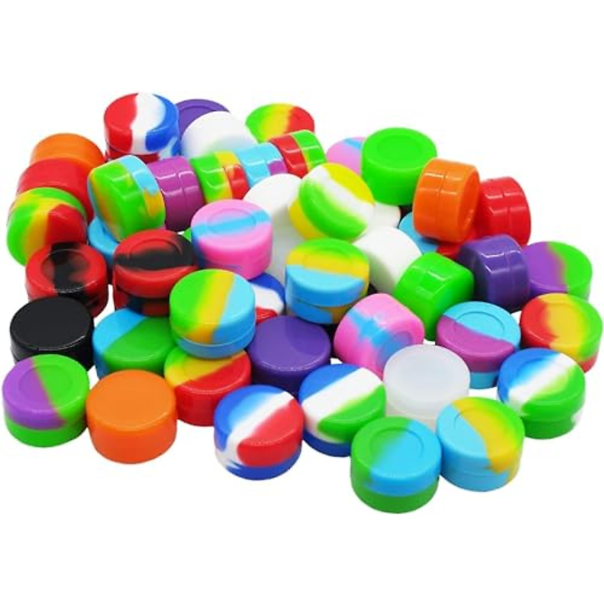 KUVIS 5ml Silicone Wax Containers Concentrate Airtight Oil Non-stick Jars Food Grade (20)