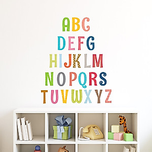 DECOWALL DS-1701A Uppercase Alphabet ABC Letter Kids Wall Stickers Wall Decals Peel and Stick Removable Wall Stickers for Kids Nursery Bedroom Living Room décor