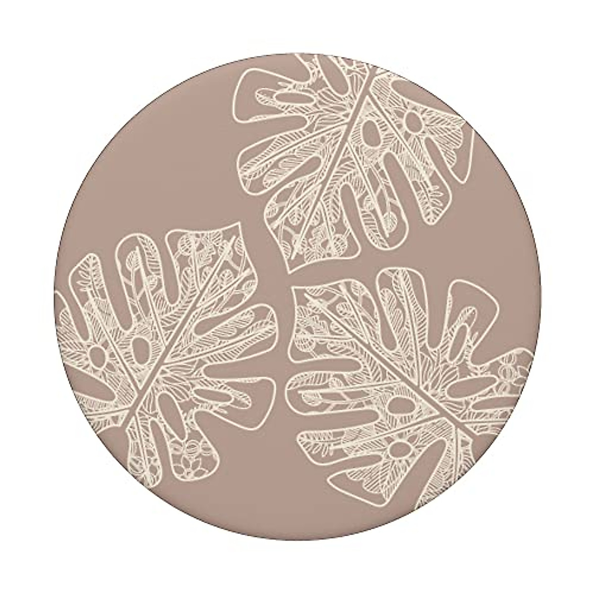 Tropical Monstera Leaves Boho Beige Neutral Floral Pattern PopSockets Swappable PopGrip