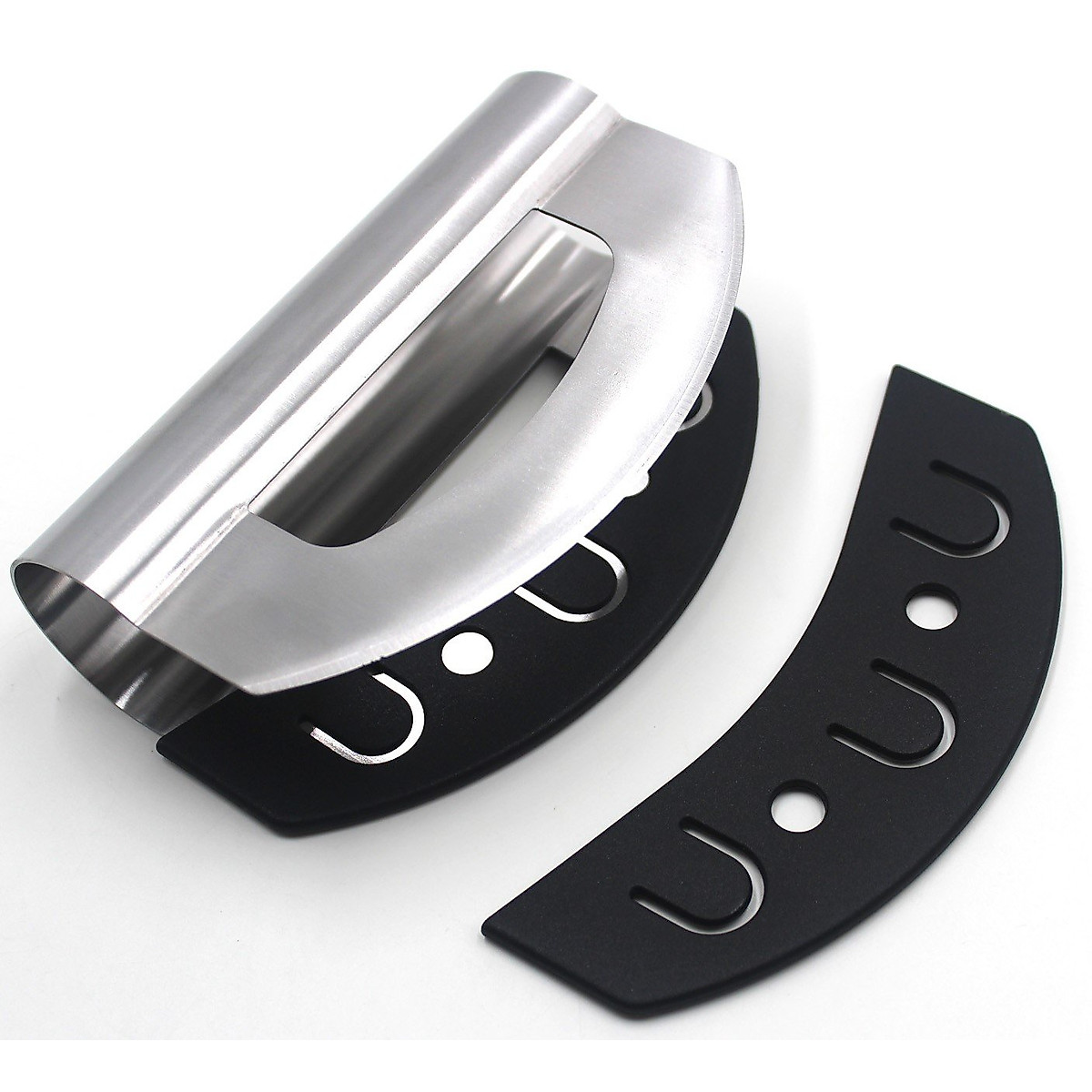 Checkered Chef Stainless Steel Mezzaluna Salad & Vegetable Chopper