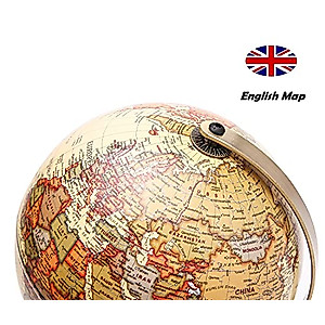 Exerz Antique Globe Dia 5.5-inch / 14cm - Modern Map in Antique Color - English Map - Educational/Geographic