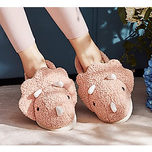 Avilego Unisex Dinosaur Slippers Plush House Soft Sandals Indoor & Outdoor 2023 Winter