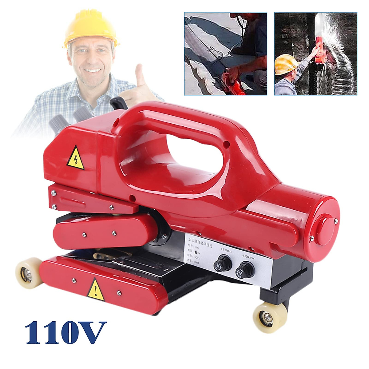 800W Auto Welding Machine Lap Geomembrane Liner Hot Wedge Welder Kit 10CM Automatic Climbing Welding Machine PVC HDPE EVA Welder Plastic Welding Machine 450℃