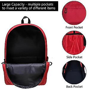 JR rutien Backpack Laptop Indoor Outdoor Sport Travel Hiking Backpack 17 Inch(Red)