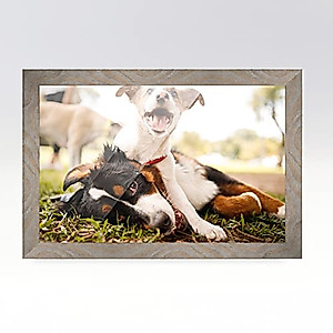 18x16 Knotty Brown Real Wood Picture Frame Width 1.25 Inches | Interior Frame Depth 0.5 Inches | Holden Distressed Photo Frame Complete with UV Acrylic, Foam Board Backing & Hanging Hardware