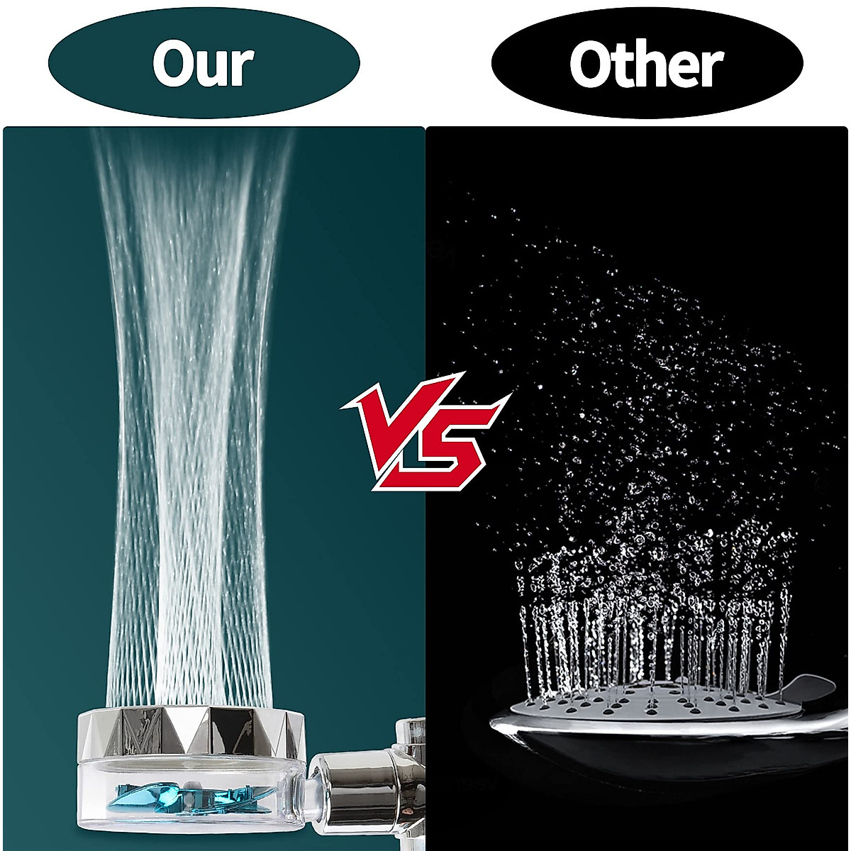 High pressure shower head kit with 3 filters, shower hose, Shower Head Holder