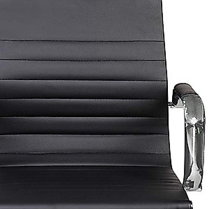 Techni Mobili Modern Office Chair, Technical Visitor Chair with Fixed Padded Armrest, Black