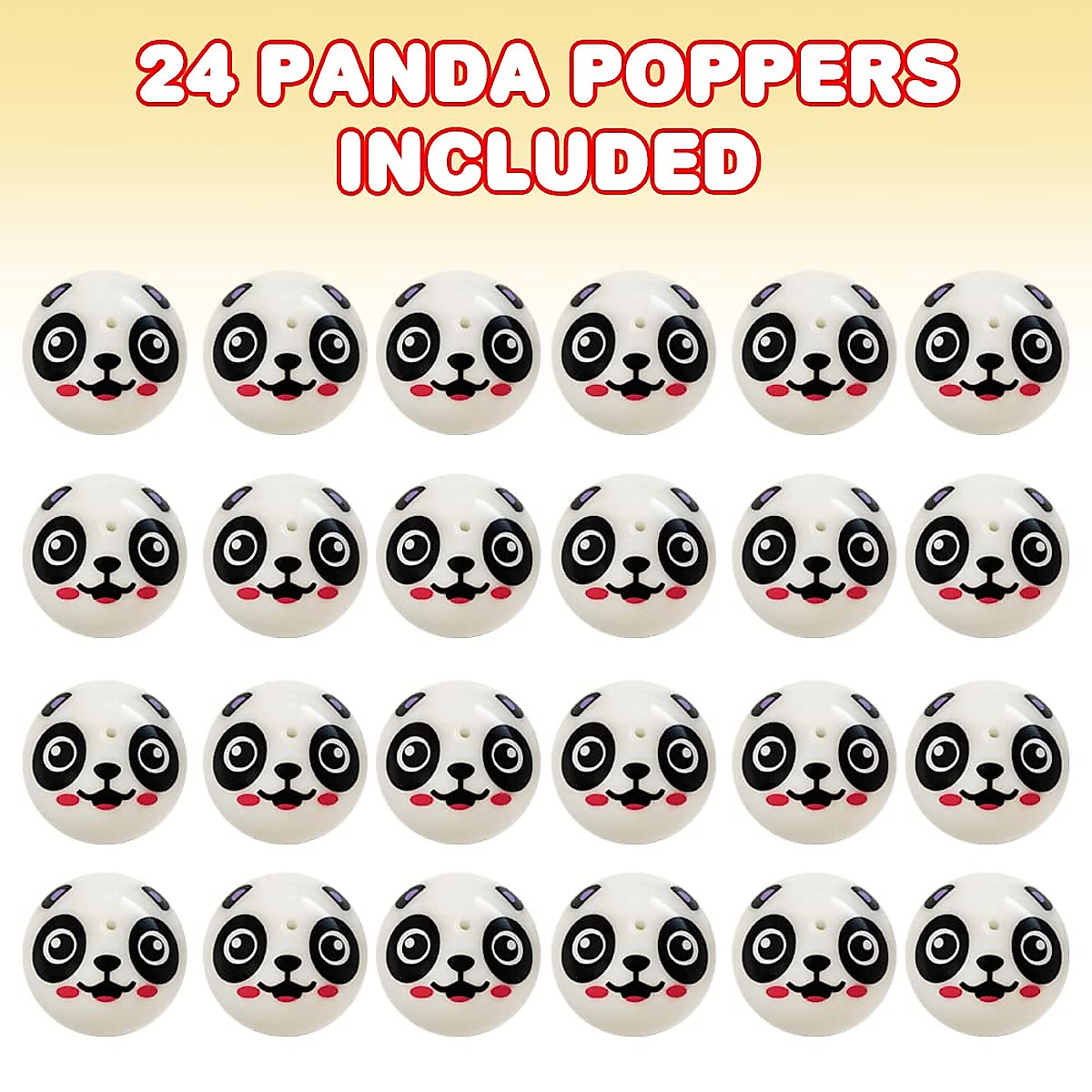 ArtCreativity Panda Poppers, Pack of 24, Pop-Up Half Ball Toys, Old School Retro 90s Toys for Kids, Birthday Party Favors, Goodie Bag Fillers for Boys and Girls
