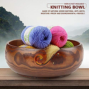 Natural Wood Yarn Bowls for Knitting, Indian Rosewood Yarn Holder Yarn Bowls for Knitting, Home Decoration, for Yarn Storage, 14-16CM/18-20CM(18-20CM)