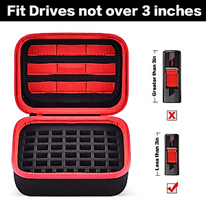 USB Flash Drive Case, Thumb Drive, Memory Card SD SDXC SDHC Card Holder Organizer, Electronic Accessories Storage Bag for SanDisk/SamData/Samsung/TOPESEL/PNY/Memory Stick/YubiKey - Red(Box Only)