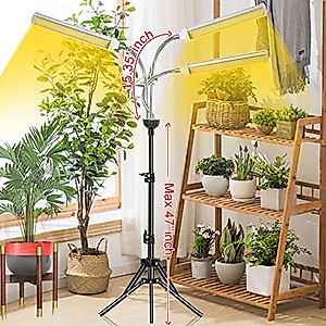 Abonnyc Grow Light for Indoor Plants with 47''inch Stand Plant Lights Full Spectrum Timer for Seedlings, 3 Switch Modes,15-47 inch Adjustable Tripod Stand & Gooseneck