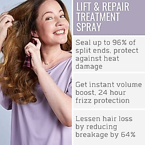 Volumizing Hair Growth System by Keranique includes Keratin Shampoo, Conditioner, Follicle Boosting Hair Growth Serum and Instant Volume Lift and Repair Treatment Spray Paraben Sulfate Free