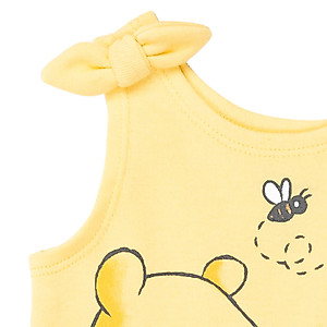 Disney Winnie the Pooh Infant Baby Girls Snap Romper and Headband Yellow 18 Months