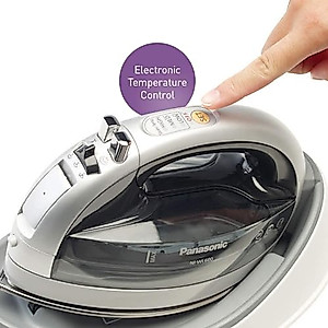 Panasonic NI-WL600 Cordless, Portable 1500W Contoured Multi-Directional Steam/Dry Iron, Stainless Steel Soleplate, Power Base and Carrying/Storage Case, Silver