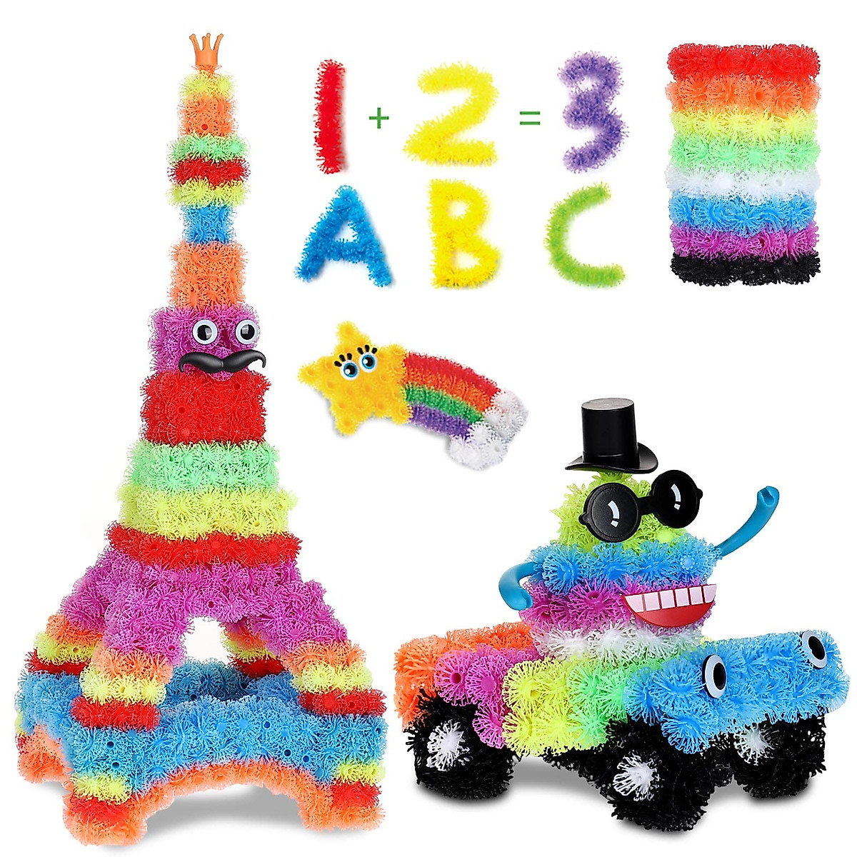 TOMYOU 400pcs Building Toys Kids STEM Toys, Educational Building Blocks with Storage Box, DIY Creative Sticky Building Balls Child Branin Development Preschool Kindergarten Toy