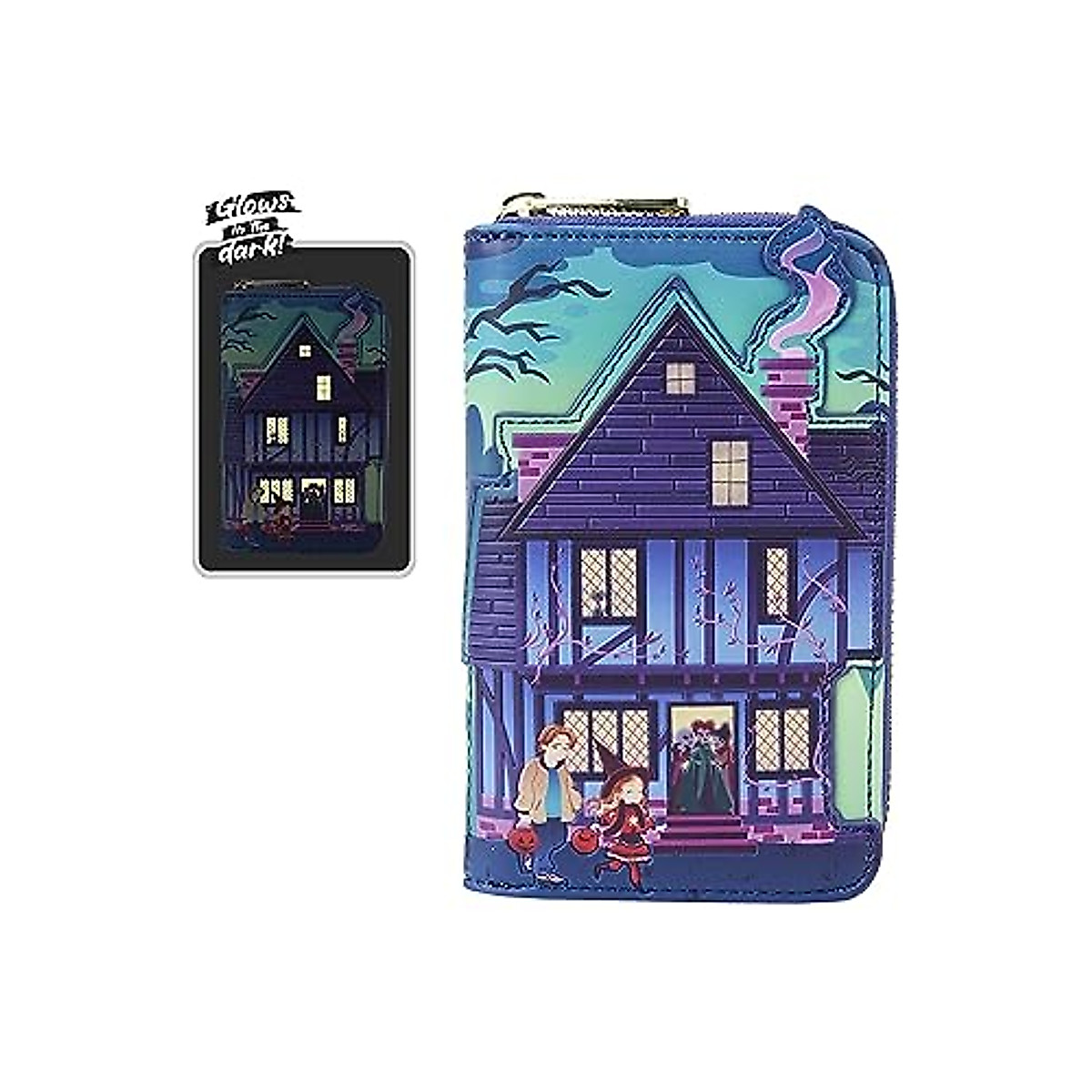 Loungefly Disney Hocus Pocus Sanderson Sisters House Glow Zip Around Wallet